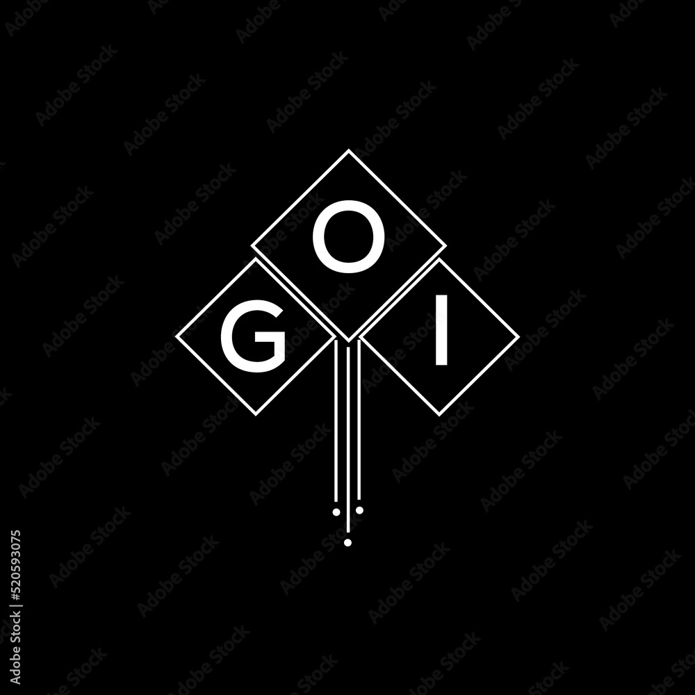 GOI letter logo design with white background in illustrator, GOI vector ...