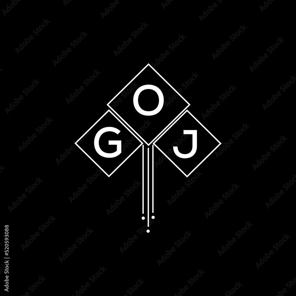GOJ letter logo design with white background in illustrator, GOJ vector ...