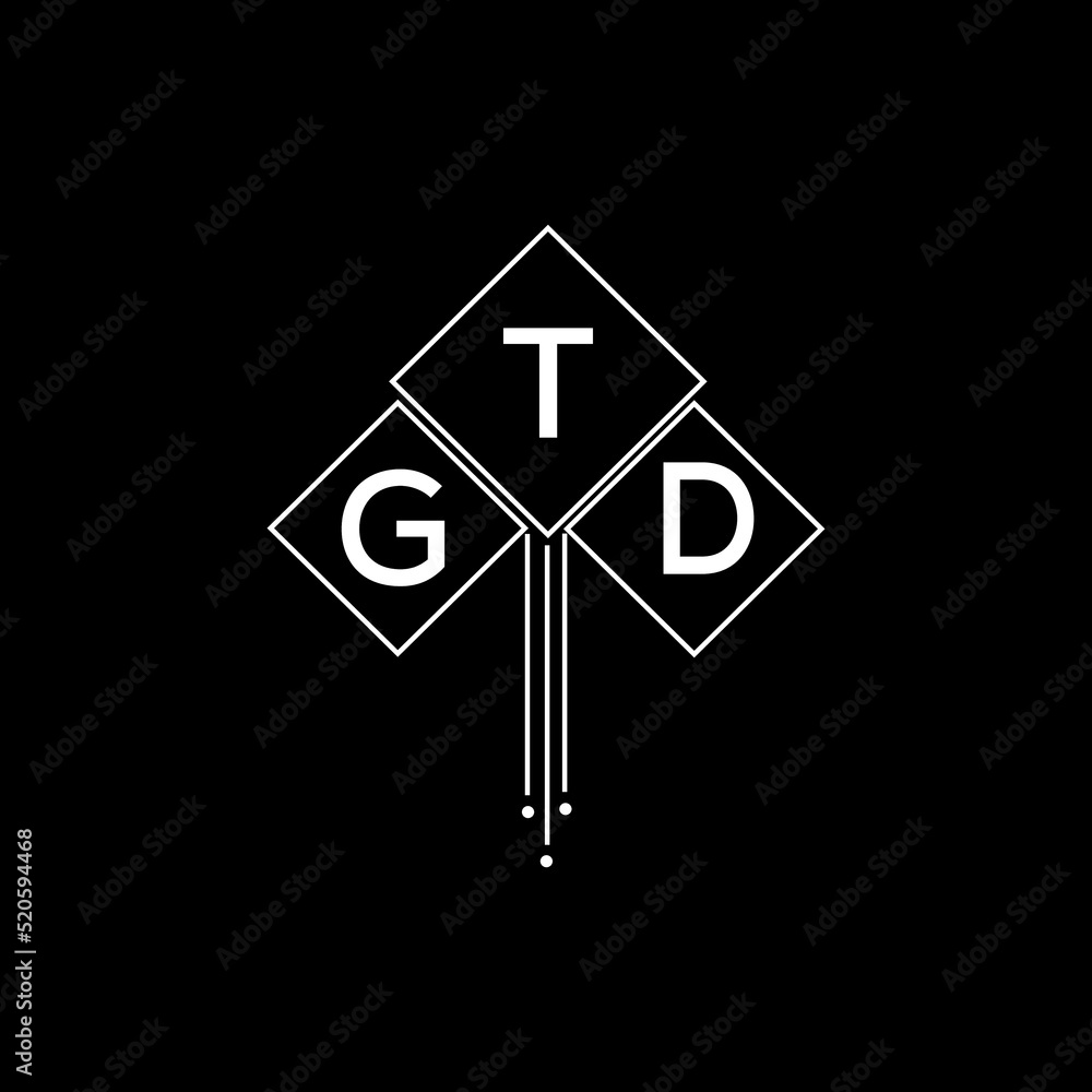 GTD letter logo design with white background in illustrator, GTD vector logo modern alphabet ...