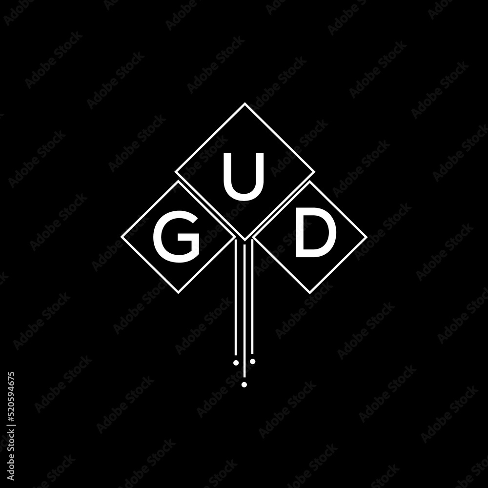 GUD letter logo design with white background in illustrator, GUD vector ...