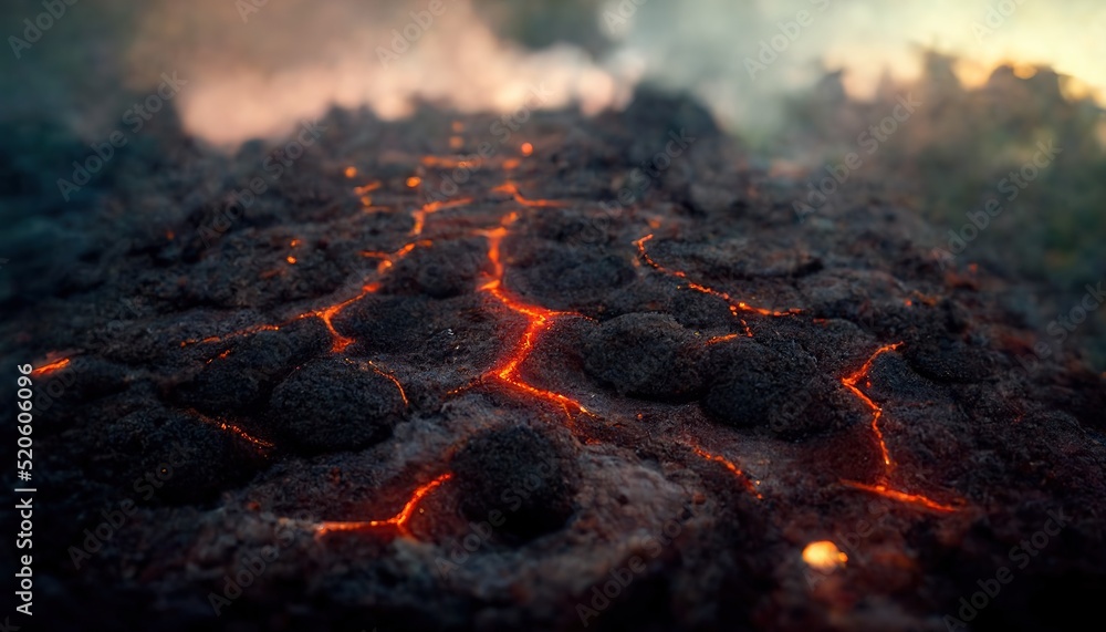 Molten Lava Texture Background. Lana in the cracks of the earth to view ...