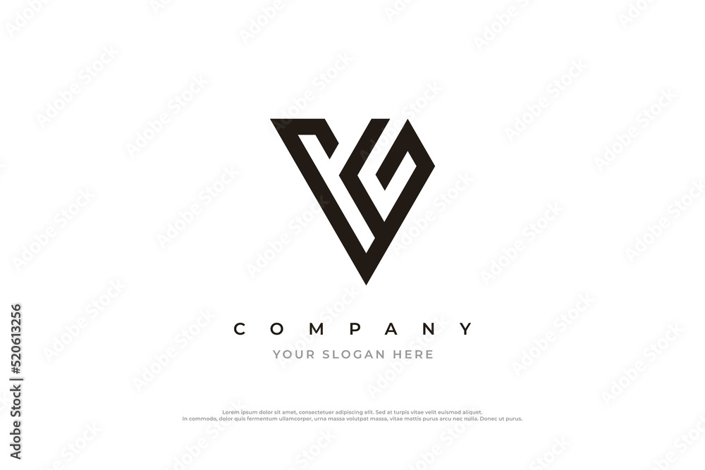 Initial Letter VG Logo Design Vector Stock Vector | Adobe Stock