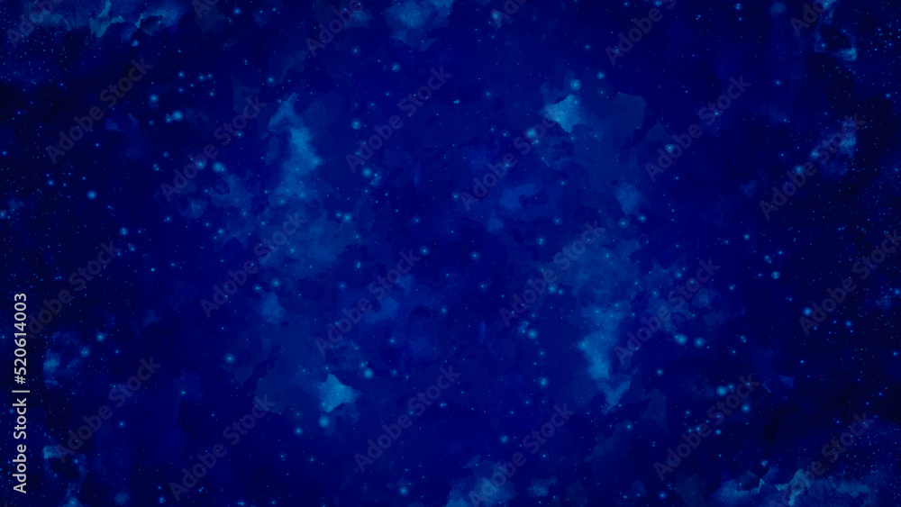 Artistic hand painted multi layered blue background. dark blue nebula ...