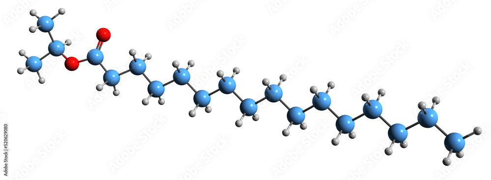 3D image of Isopropyl Palmitate skeletal formula - molecular chemical ...