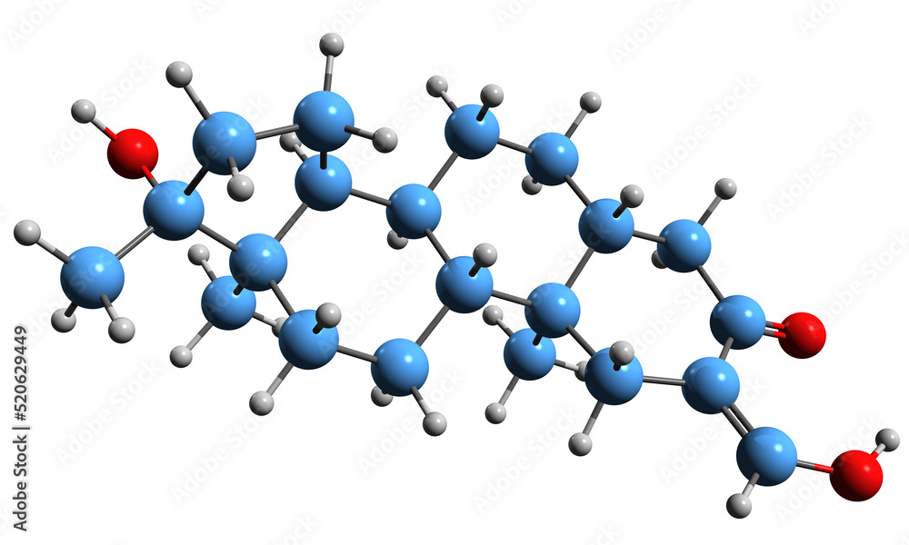 3D image of Oxymetholone skeletal formula - molecular chemical ...