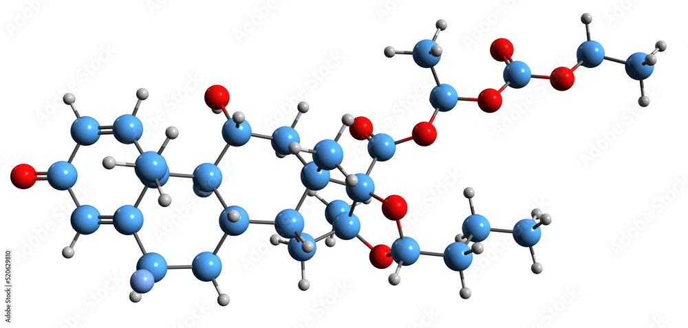 3D image of Itrocinonide skeletal formula - molecular chemical ...