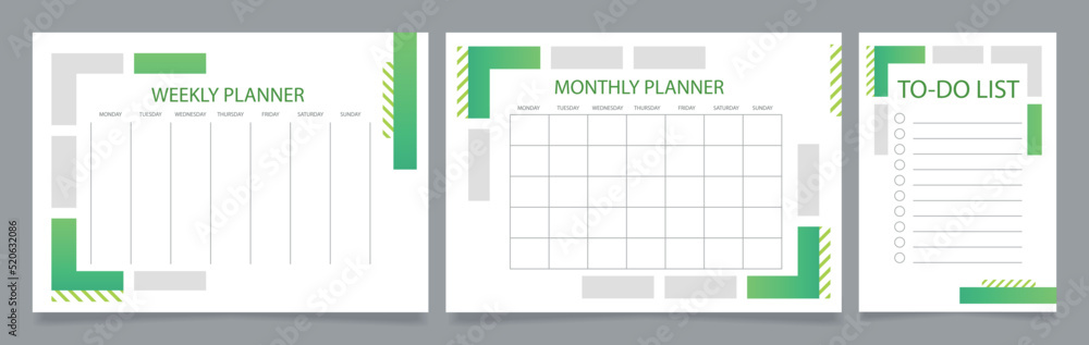 Business planning worksheet design templates set. Printable goal ...
