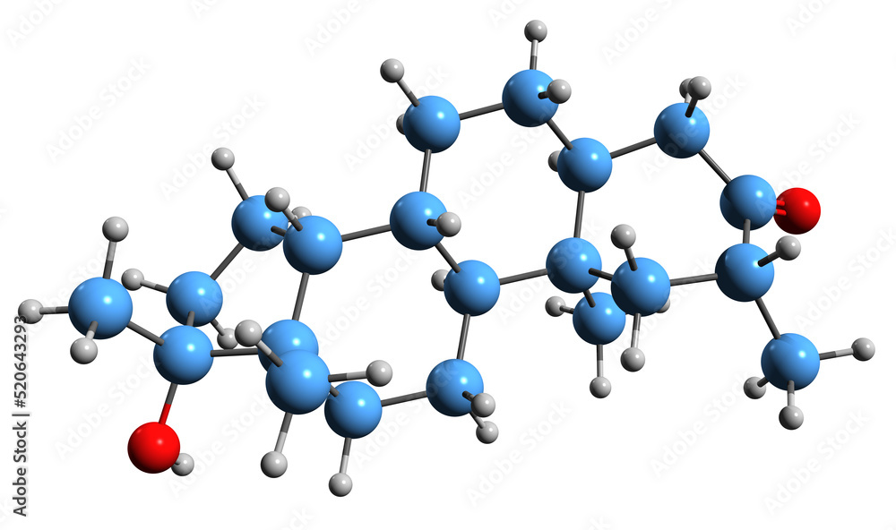 3D image of Methasterone skeletal formula - molecular chemical ...
