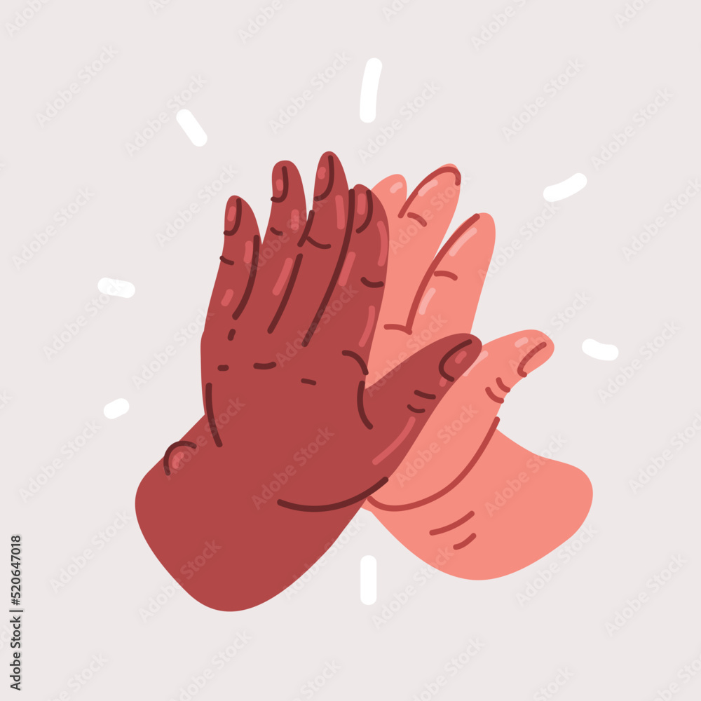Vector illustration of Two hands giving a high five for great work ...