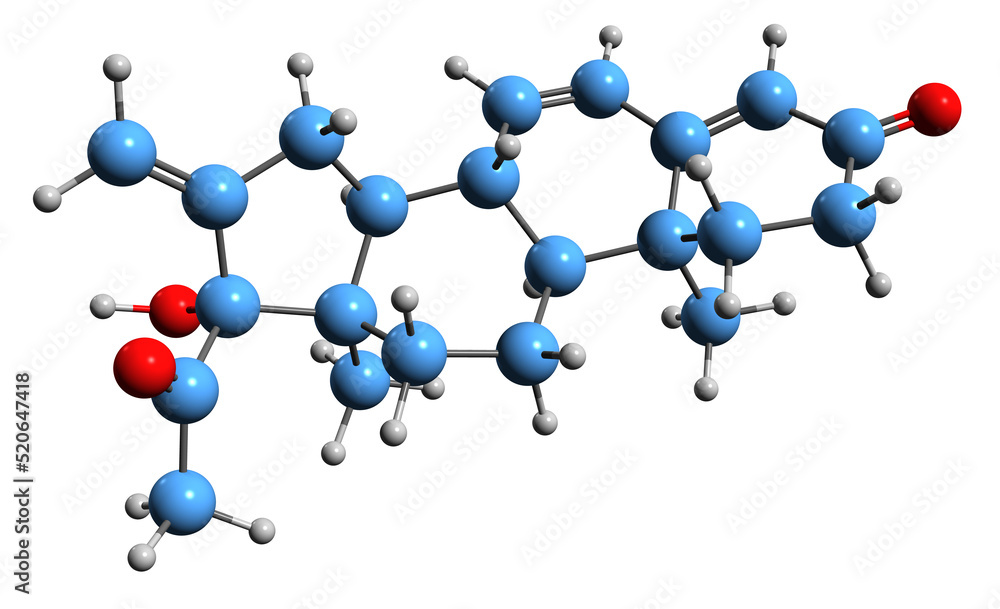 3D image of Methenmadinone skeletal formula - molecular chemical ...