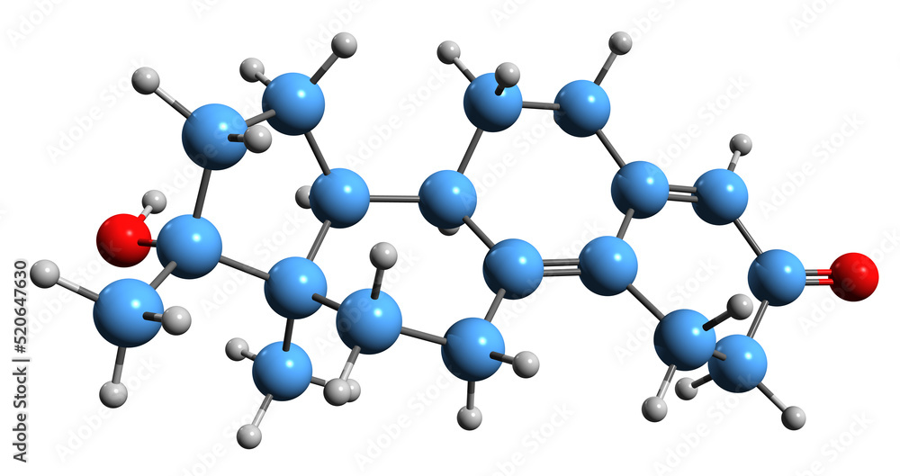 3D image of Methyldienolone skeletal formula - molecular chemical ...