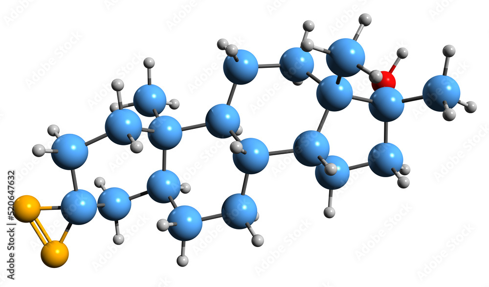 3D image of Methyldiazinol skeletal formula - molecular chemical ...