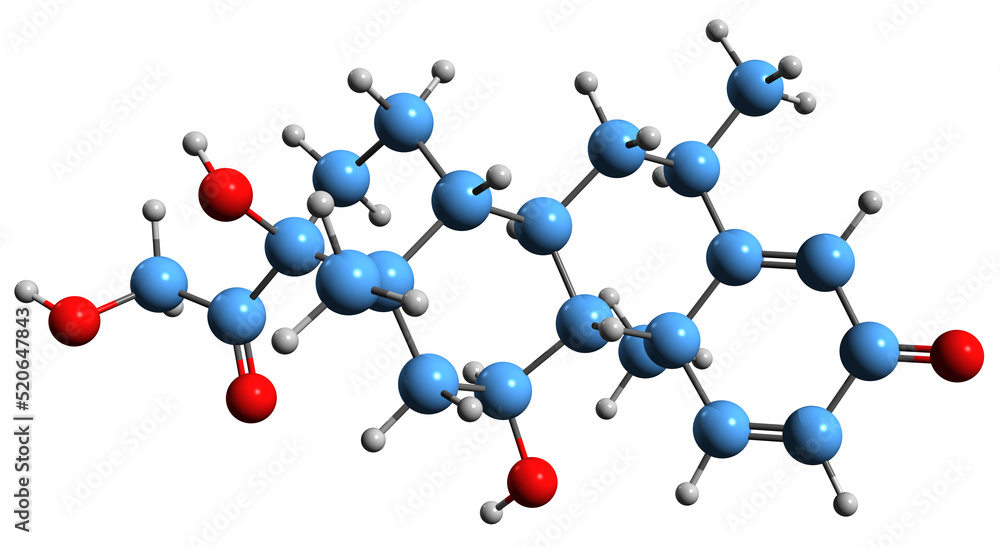 3D image of Methylprednisolone skeletal formula - molecular chemical ...
