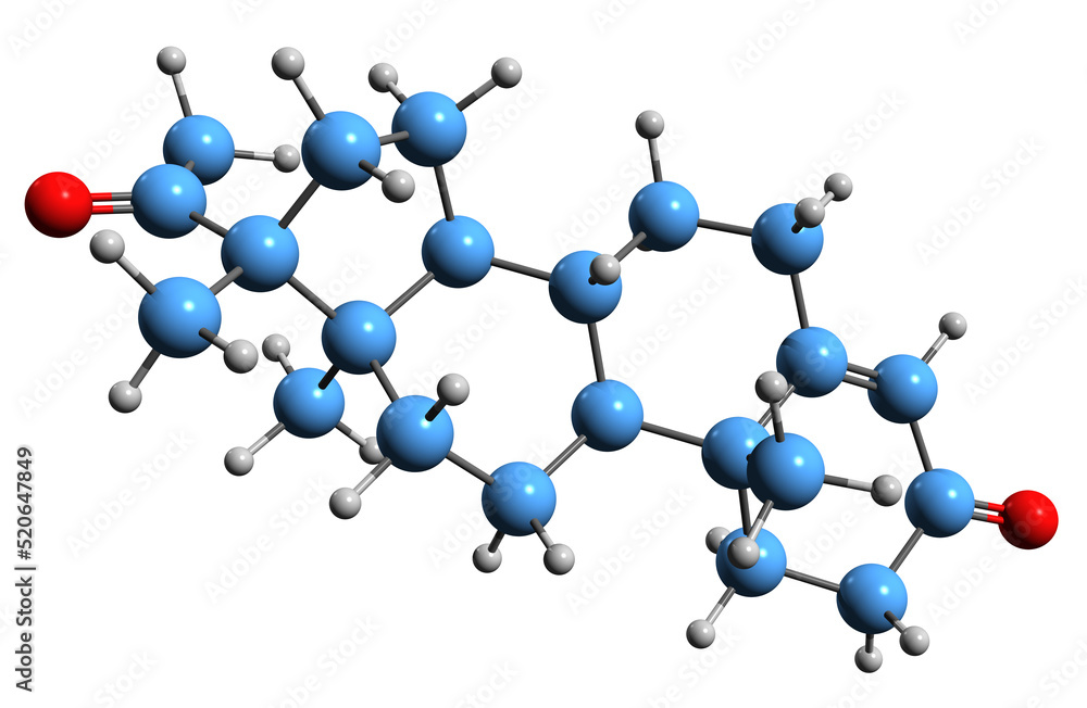 3D image of 17a-Methylprogesterone skeletal formula - molecular ...