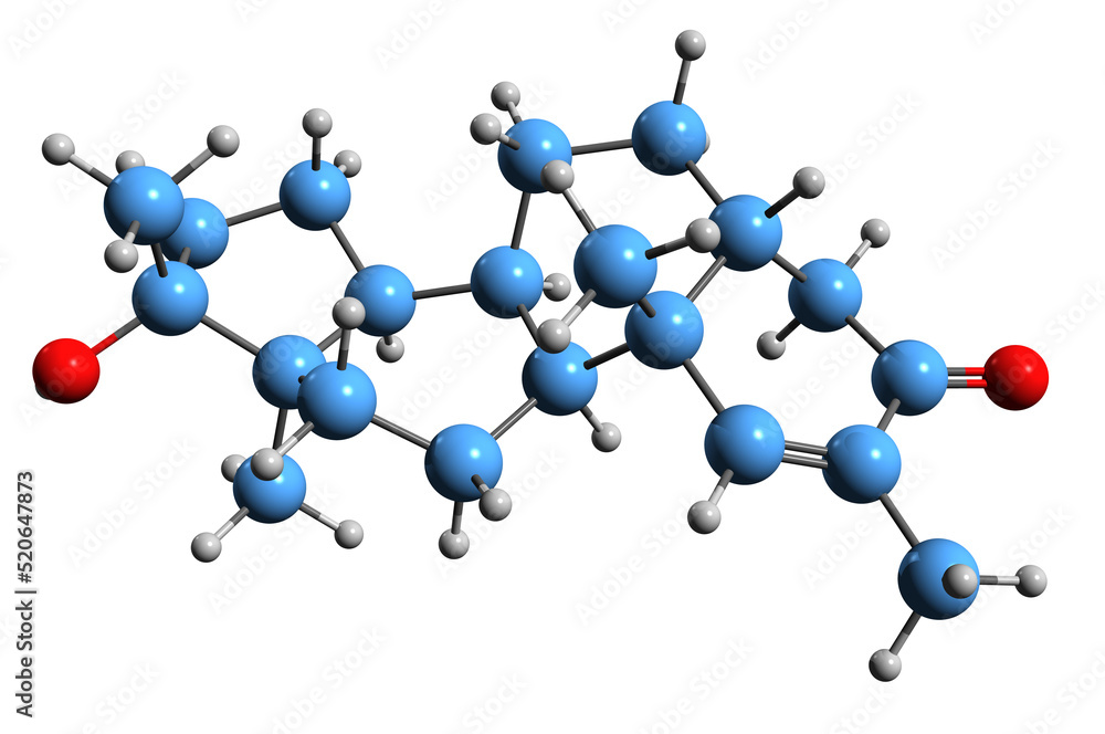 3D image of Methylstenbolone skeletal formula - molecular chemical ...