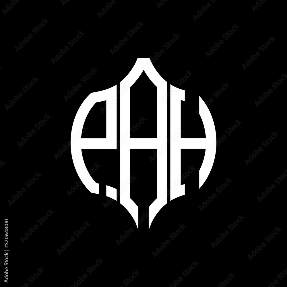 PAH letter logo. PAH best black background vector image. PAH Monogram ...