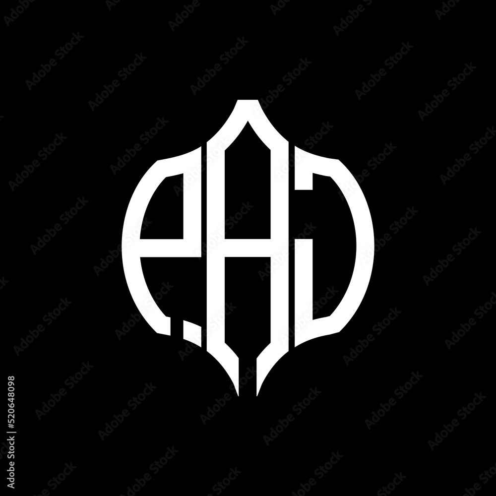 PAJ letter logo. PAJ best black background vector image. PAJ Monogram ...