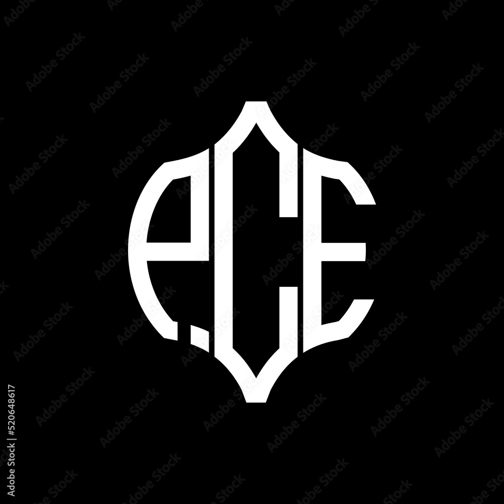 PCE letter logo. PCE best black background vector image. PCE Monogram ...