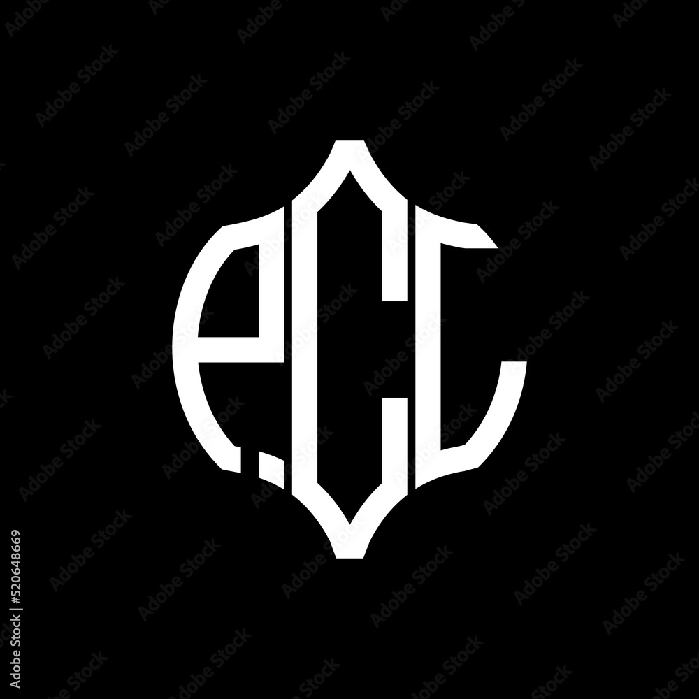 PCL letter logo. PCL best black background vector image. PCL Monogram ...