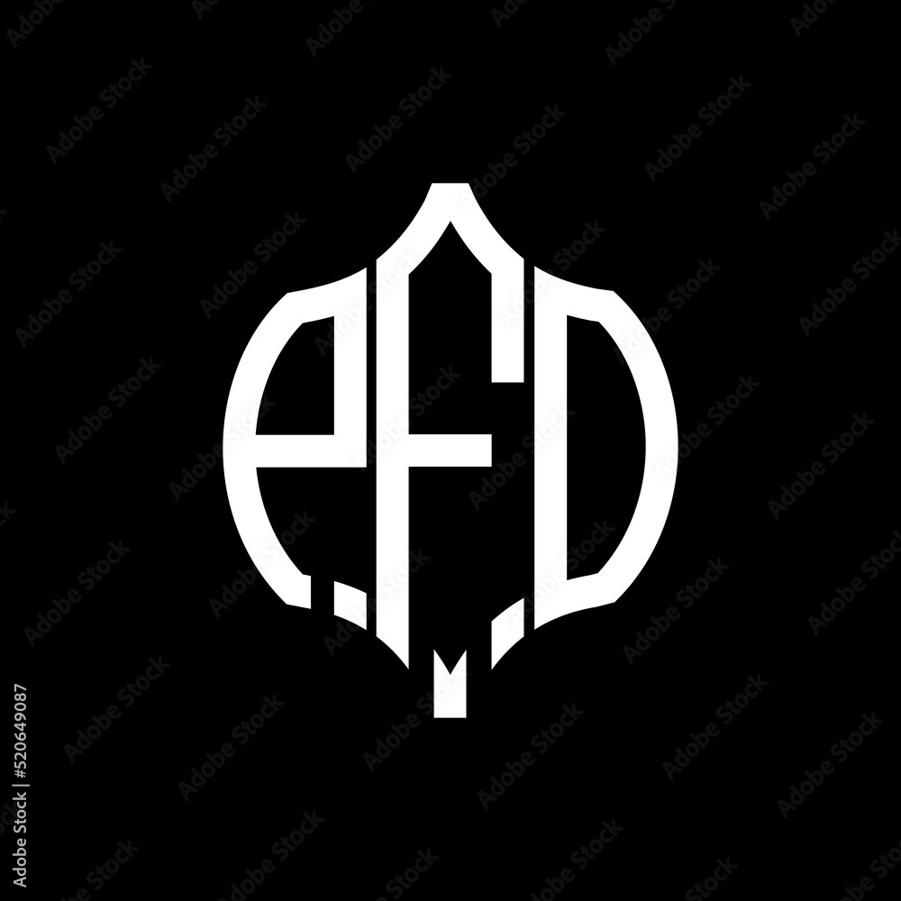 PFO letter logo. PFO best black background vector image. PFO Monogram ...