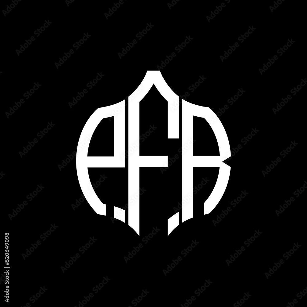 PFR letter logo. PFR best black background vector image. PFR Monogram ...