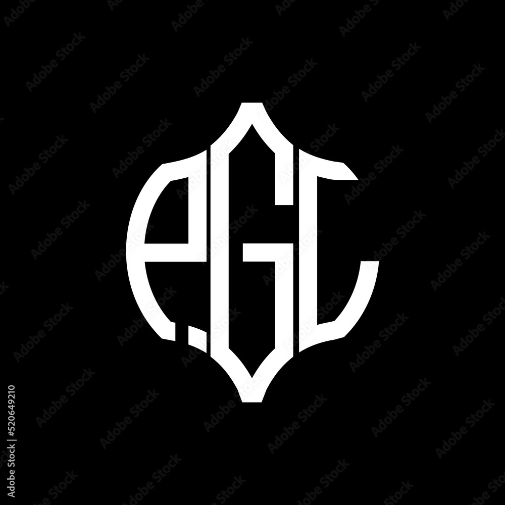 PGL letter logo. PGL best black background vector image. PGL Monogram ...