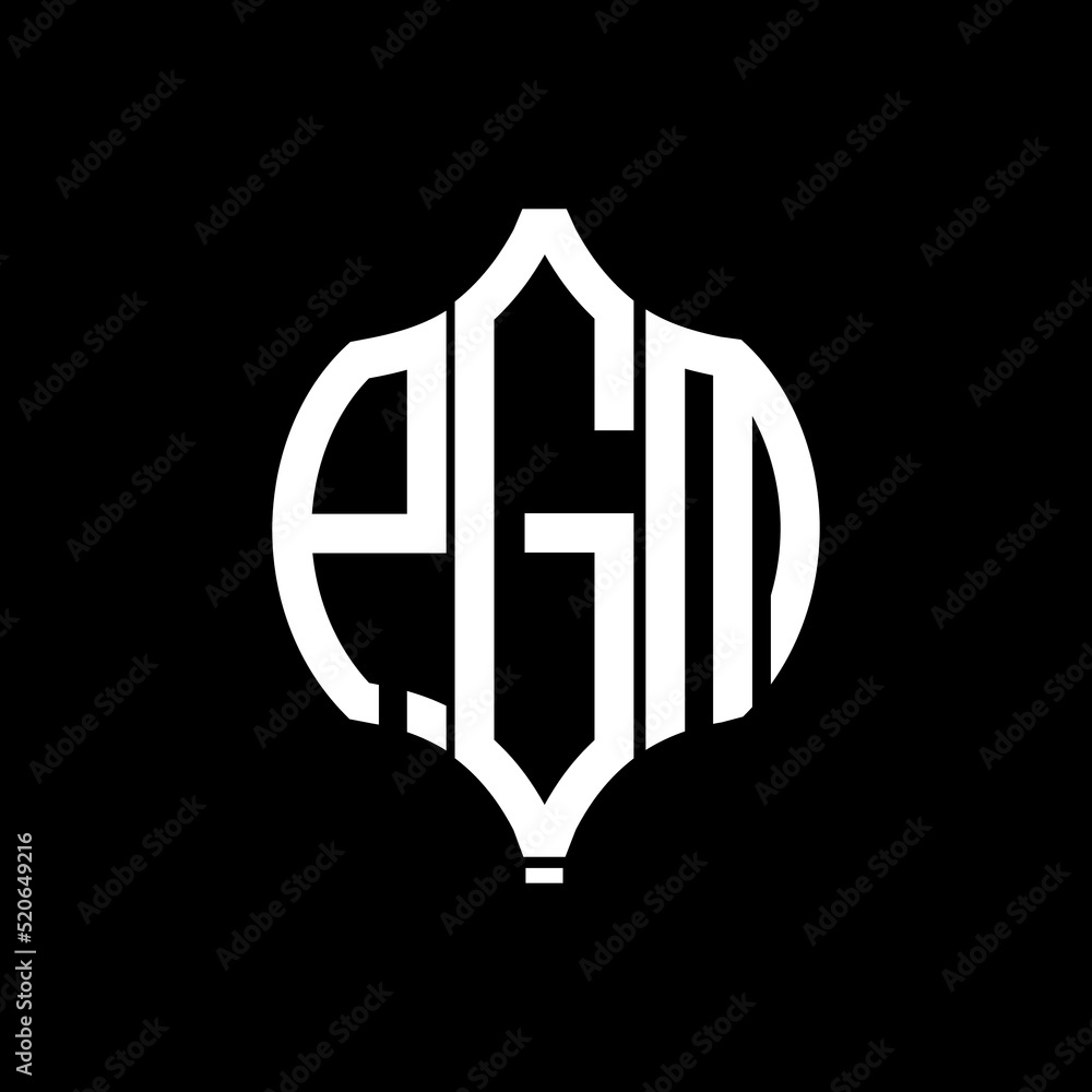 PGM letter logo. PGM best black background vector image. PGM Monogram ...