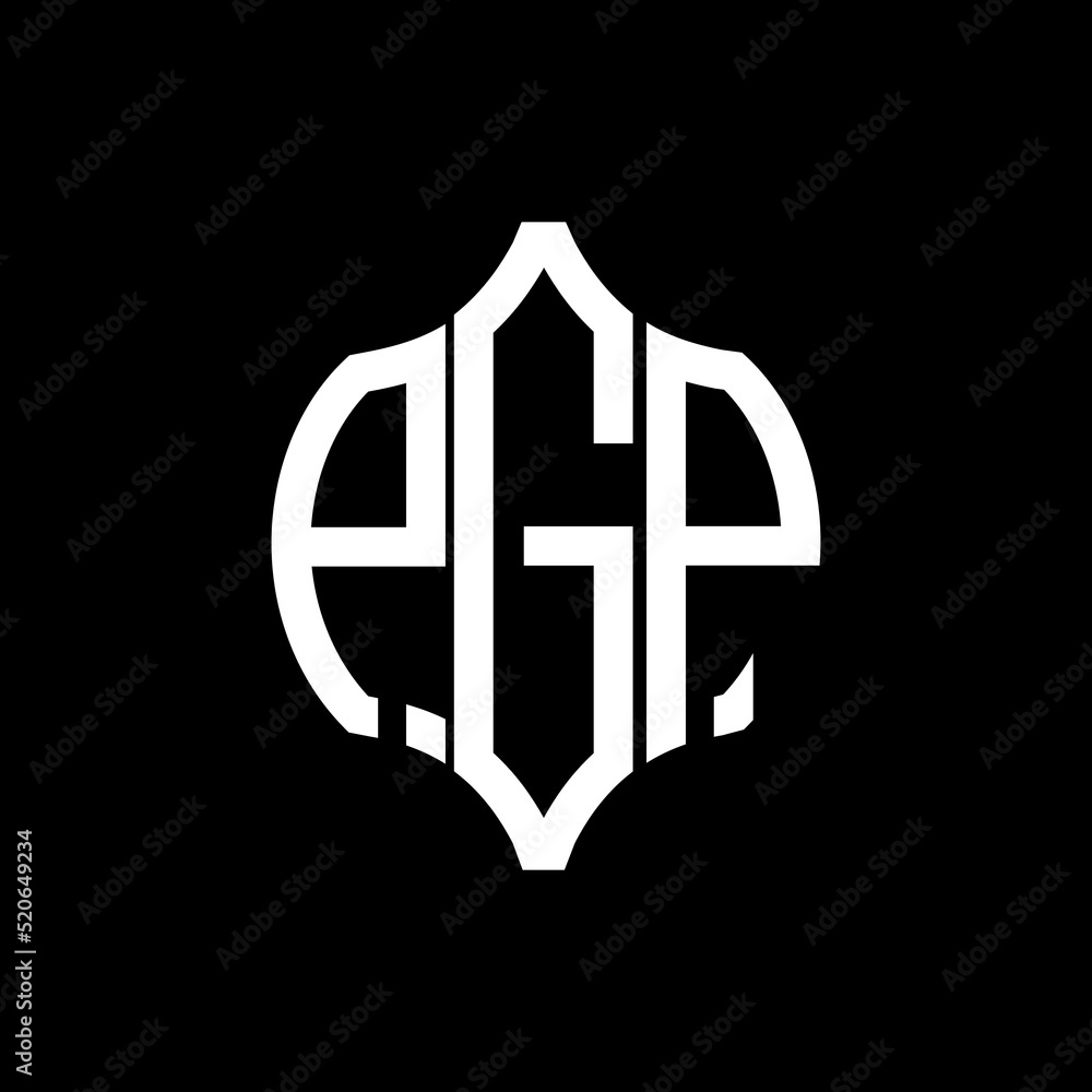 PGP letter logo. PGP best black background vector image. PGP Monogram ...