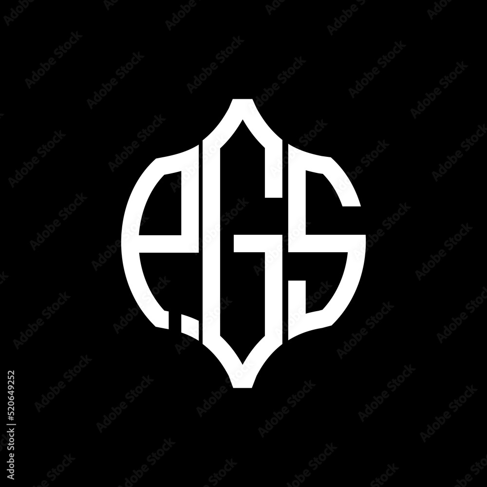 PGS letter logo. PGS best black background vector image. PGS Monogram ...