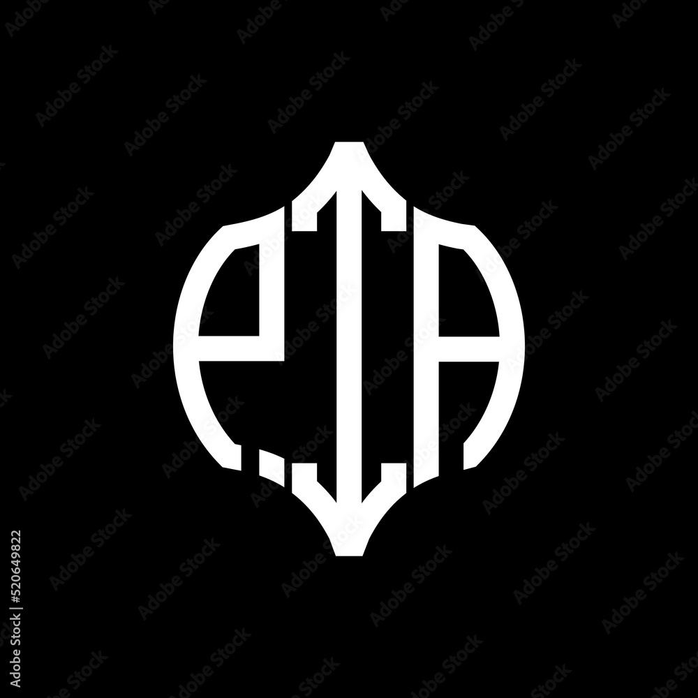 PIA letter logo. PIA best black background vector image. PIA Monogram ...