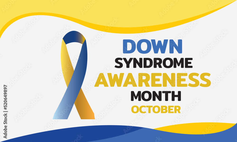 Down Syndrome Awareness Month October concept with blue and yellow ...
