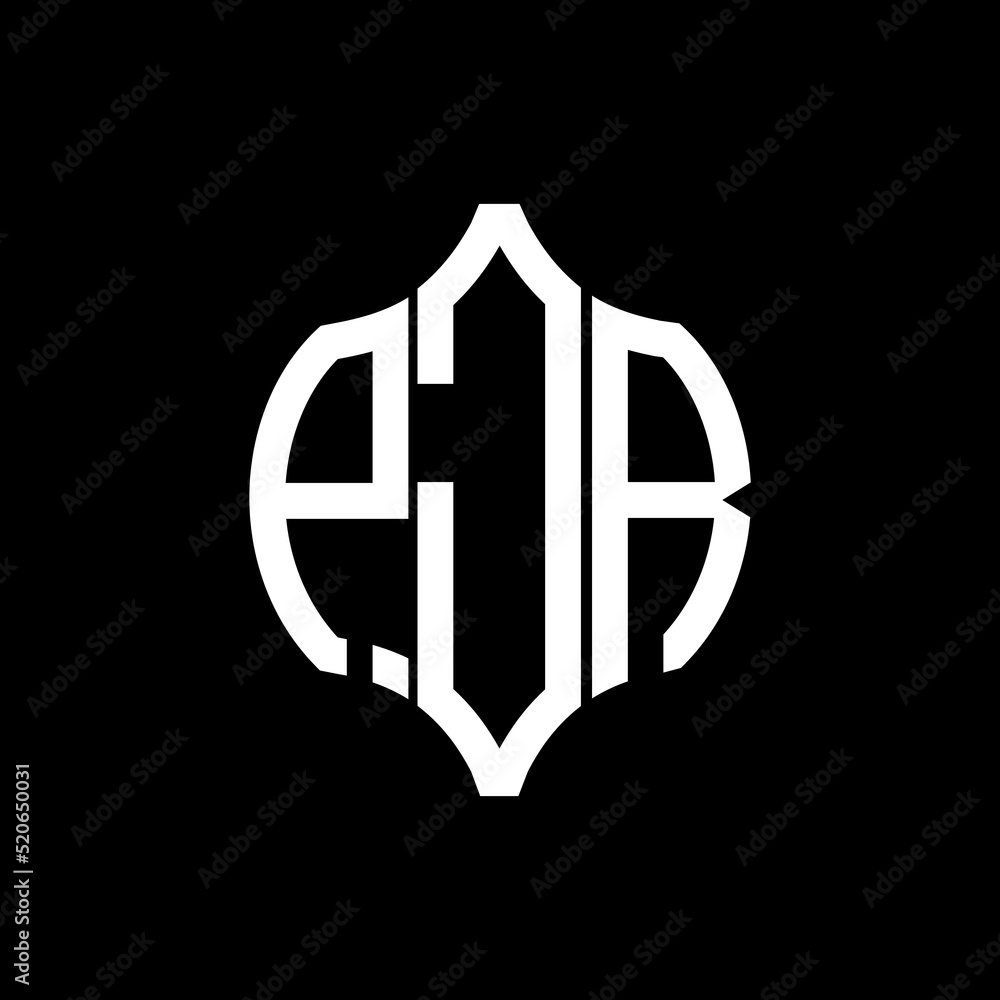 PJR letter logo. PJR best black background vector image. PJR Monogram ...