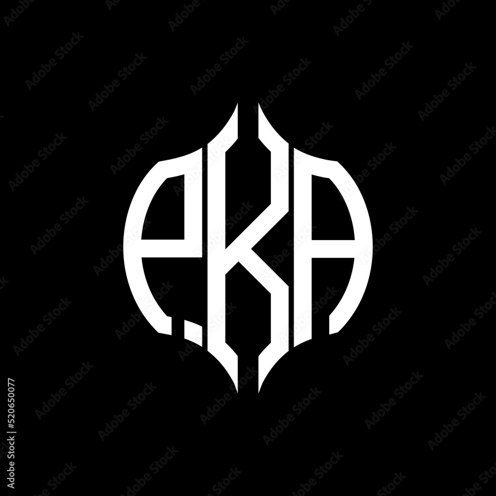 PKA letter logo. PKA best black background vector image. PKA Monogram ...