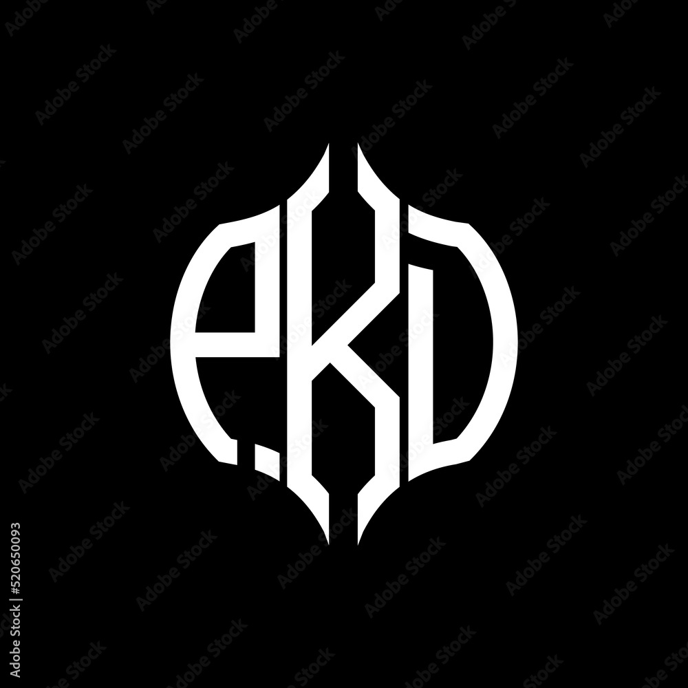 PKD letter logo. PKD best black background vector image. PKD Monogram ...