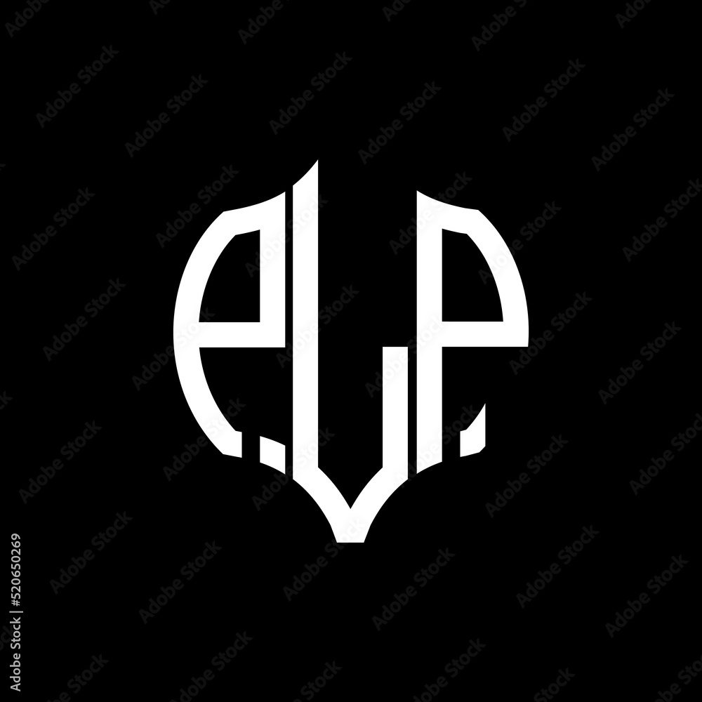 PLP letter logo. PLP best black background vector image. PLP Monogram ...