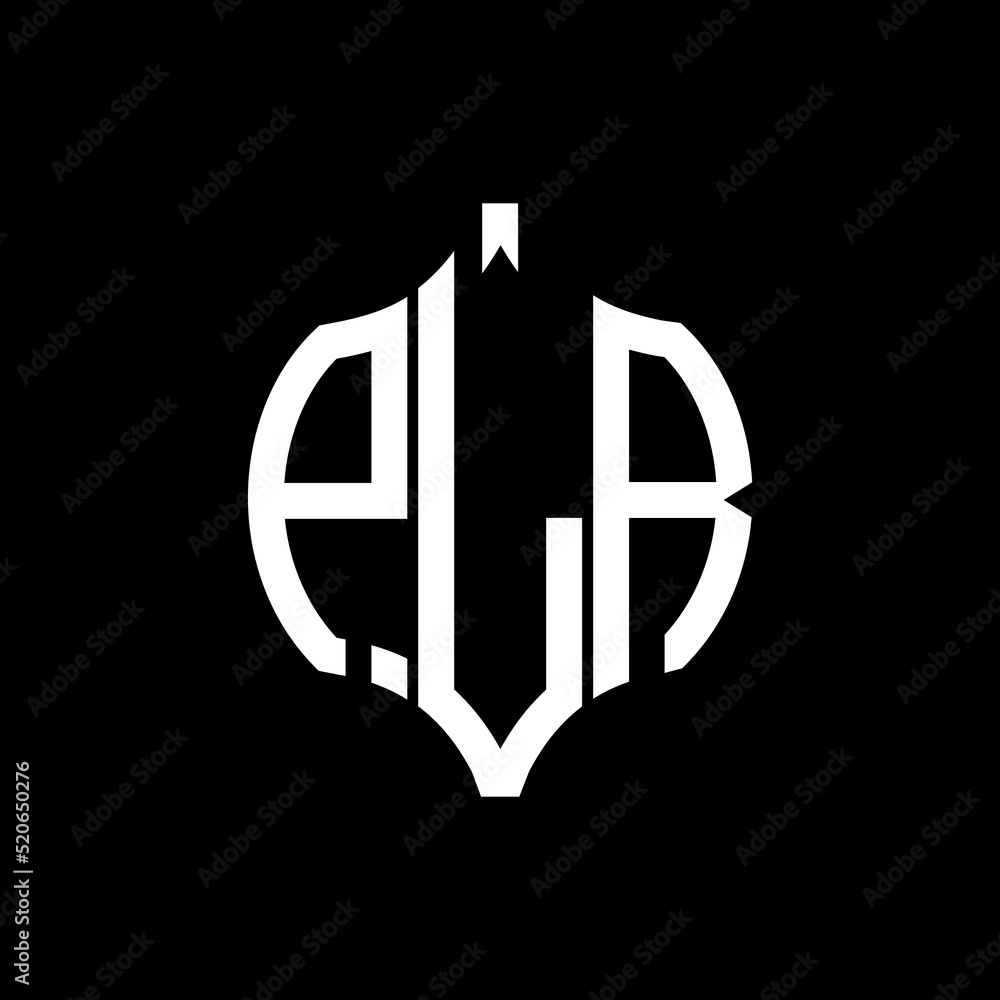 PLR letter logo. PLR best black background vector image. PLR Monogram ...