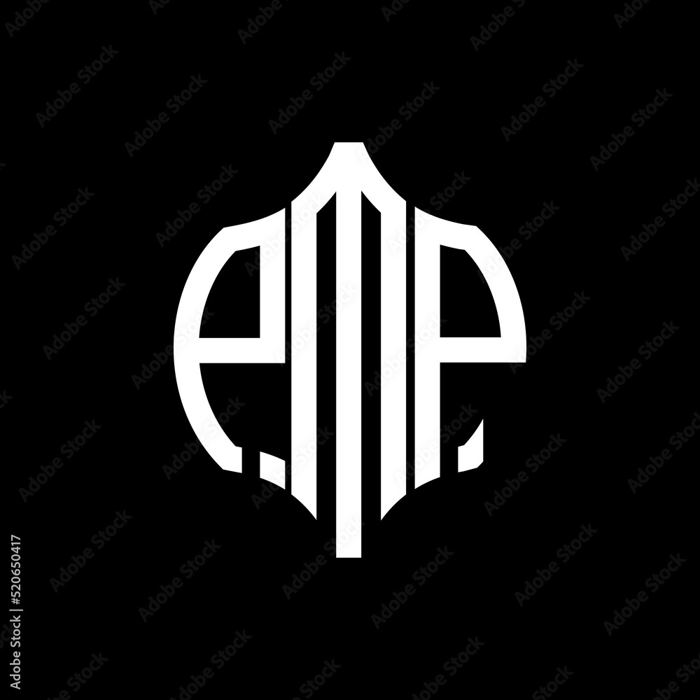 PMP letter logo. PMP best black background vector image. PMP Monogram ...