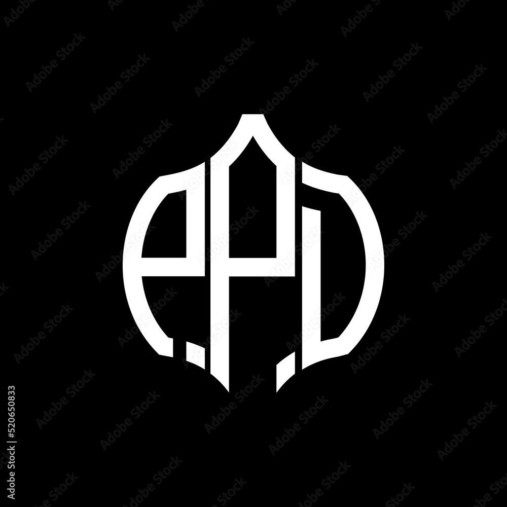 PPD letter logo. PPD best black background vector image. PPD Monogram ...