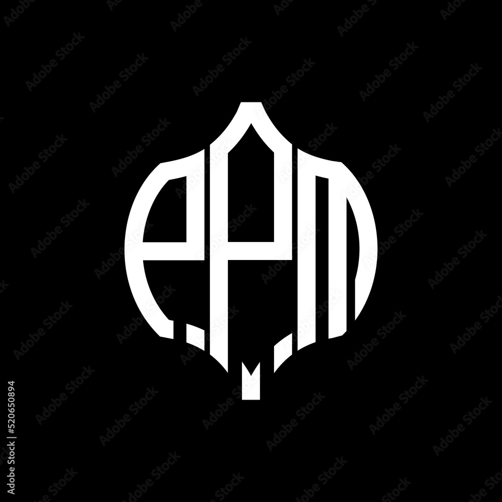 PPM letter logo. PPM best black background vector image. PPM Monogram ...