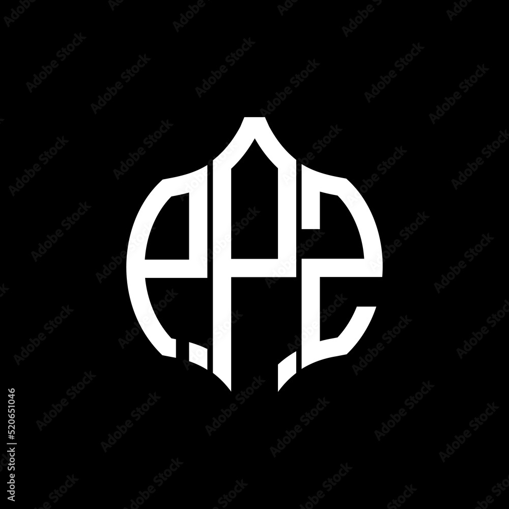 PPZ letter logo. PPZ best black background vector image. PPZ Monogram ...
