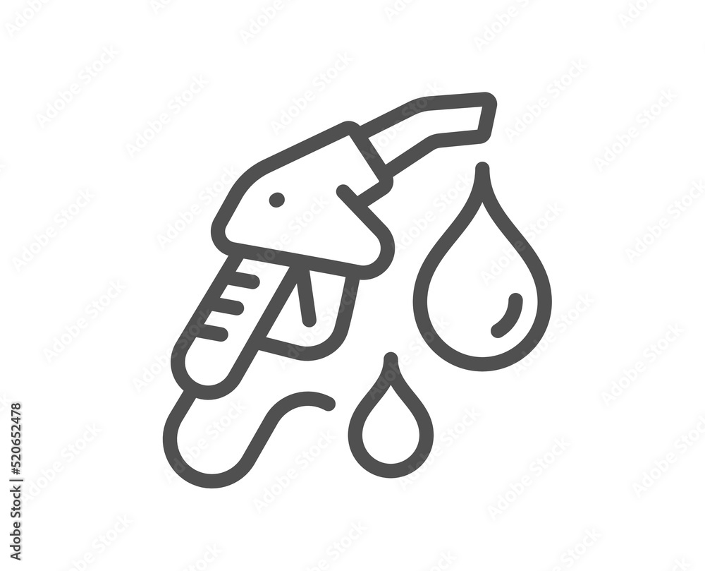 Petrol station line icon. Filling gas station sign. Diesel fuel symbol ...