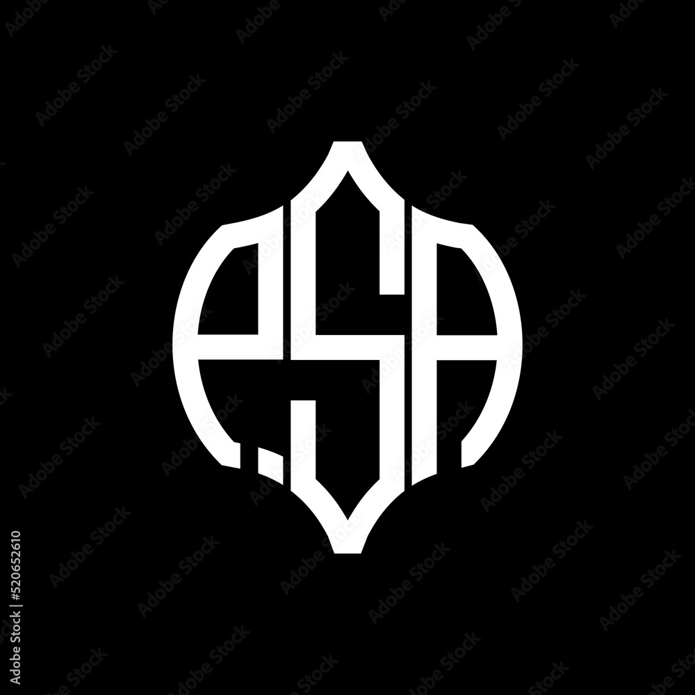 PSA letter logo. PSA best black background vector image. PSA Monogram ...