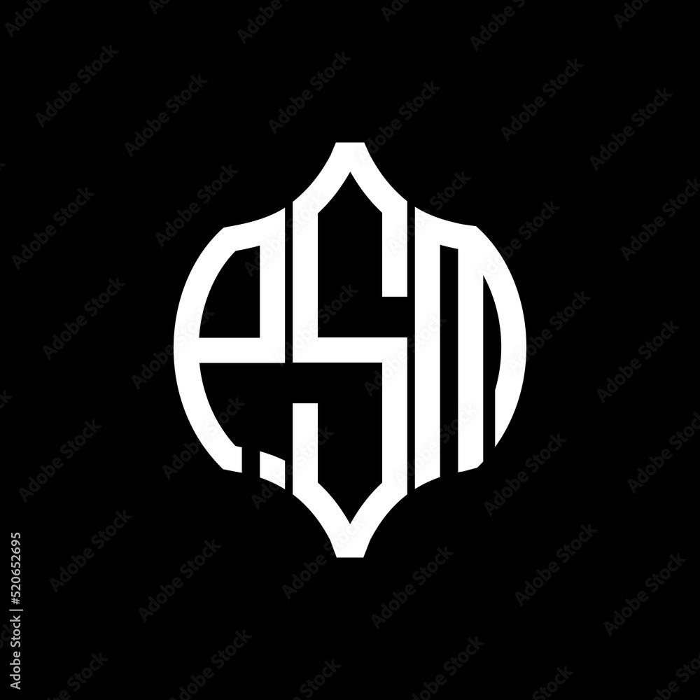 PSM letter logo. PSM best black background vector image. PSM Monogram ...