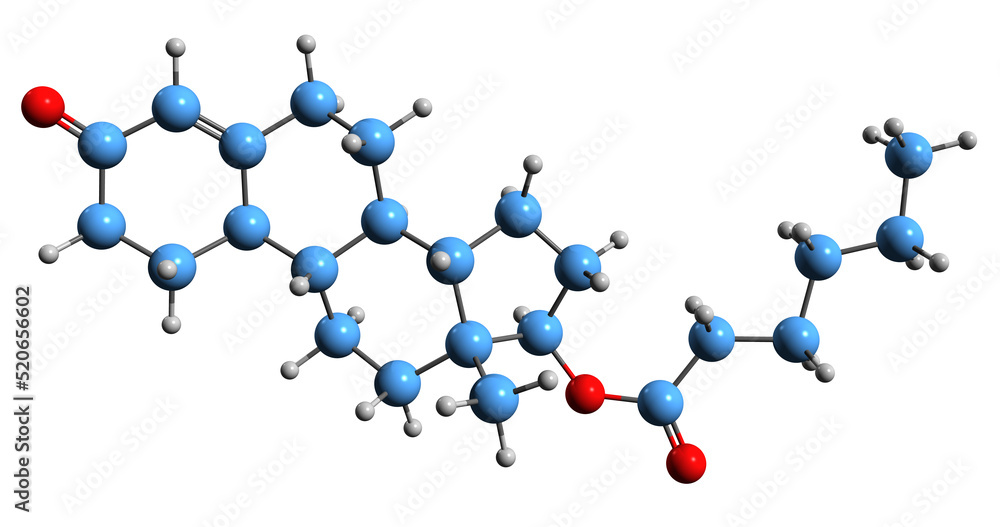 3D image of Nandrolone caproate skeletal formula - molecular chemical ...