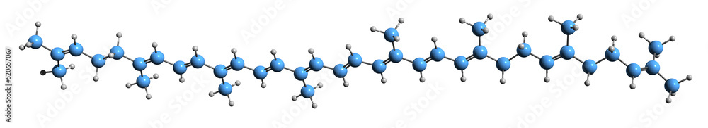 3D image of Neurosporene skeletal formula - molecular chemical ...