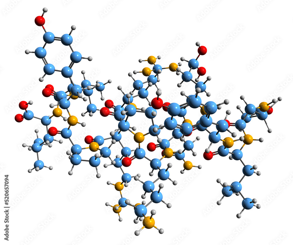 3D image of Neurotensin skeletal formula - molecular chemical structure ...