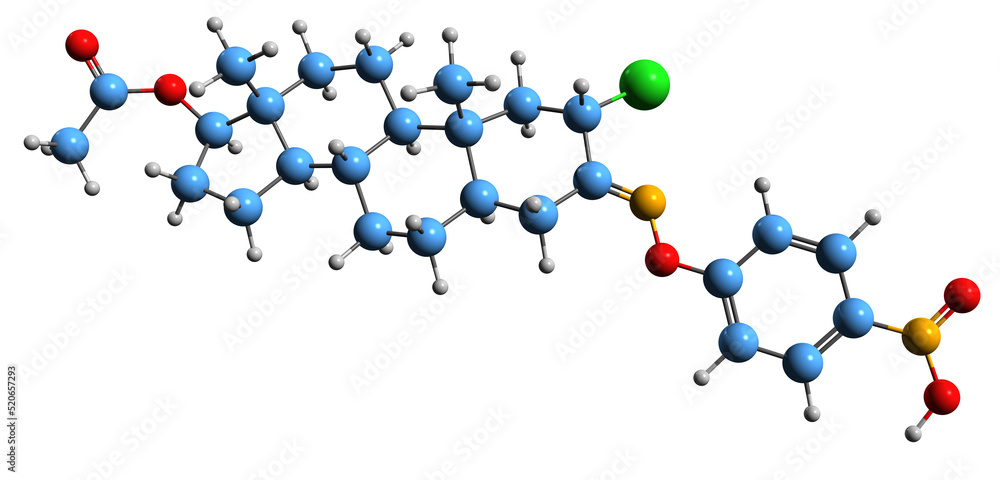 3D image of Nisterime acetate skeletal formula - molecular chemical ...