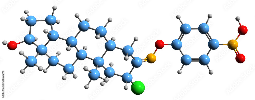 3D image of Nisterime skeletal formula - molecular chemical structure ...