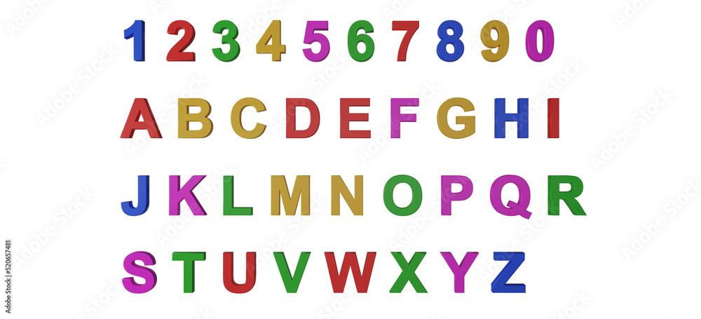 Colorful fridge magnet alphabet letters transparent background Stock ...