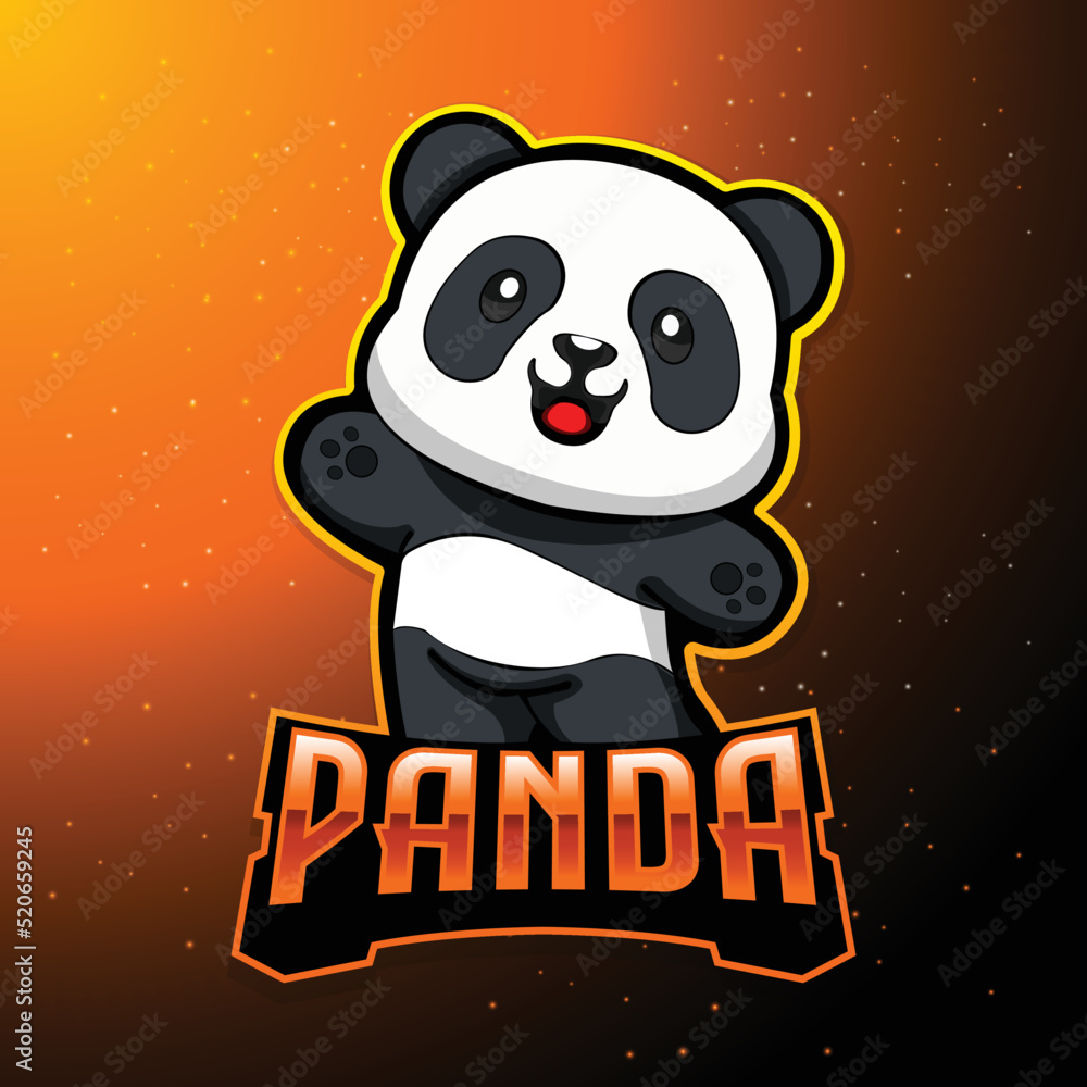 Cute panda esport gaming mascot logo Stock Vector | Adobe Stock
